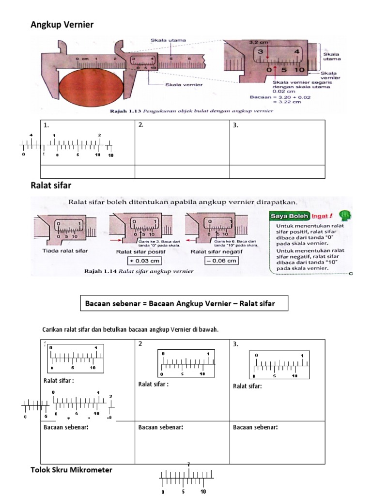 Latihan Angkup Vernier Dan Mikrometer | PDF