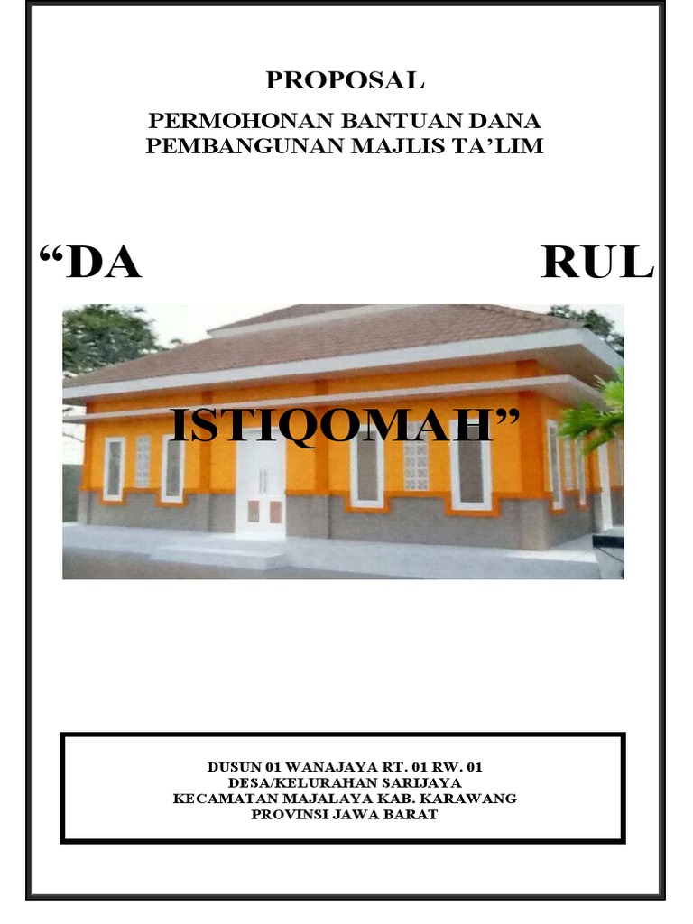 Cover Proposal Pembangunan Majlis Ta'lim Darul Istiqomah Rev | PDF