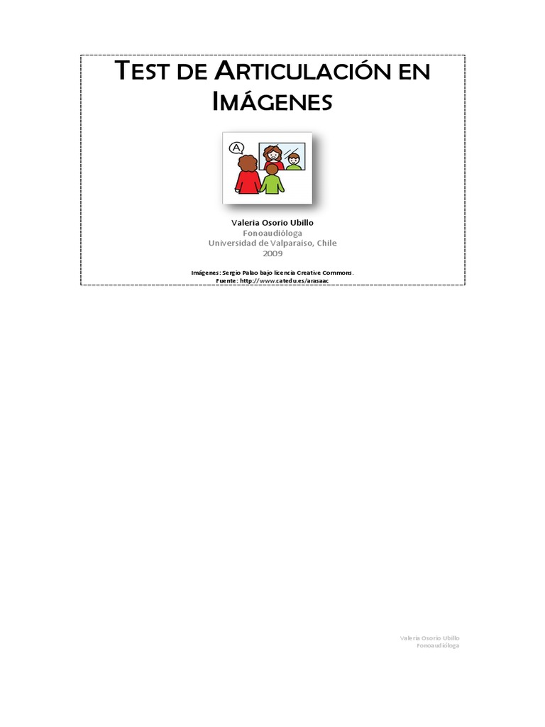 Test de Articulación en Imágenes | PDF | Voz humana | Habla