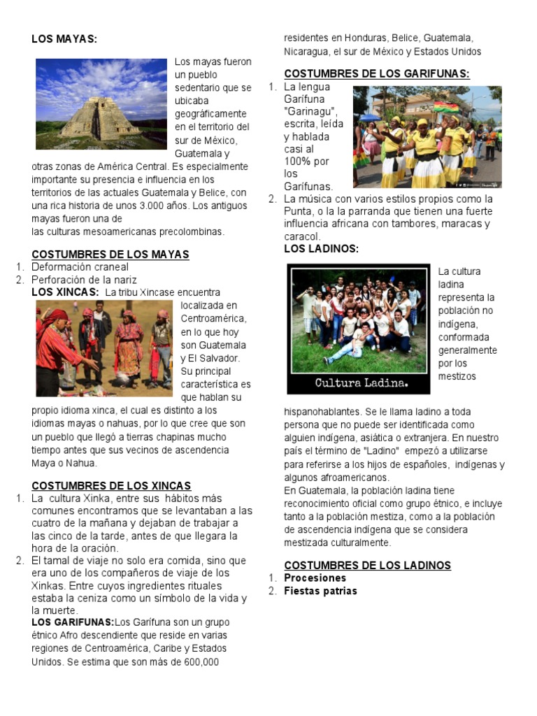 Cuadro Comparativo de Culturas de Guatemala | PDF | Centroamérica ...