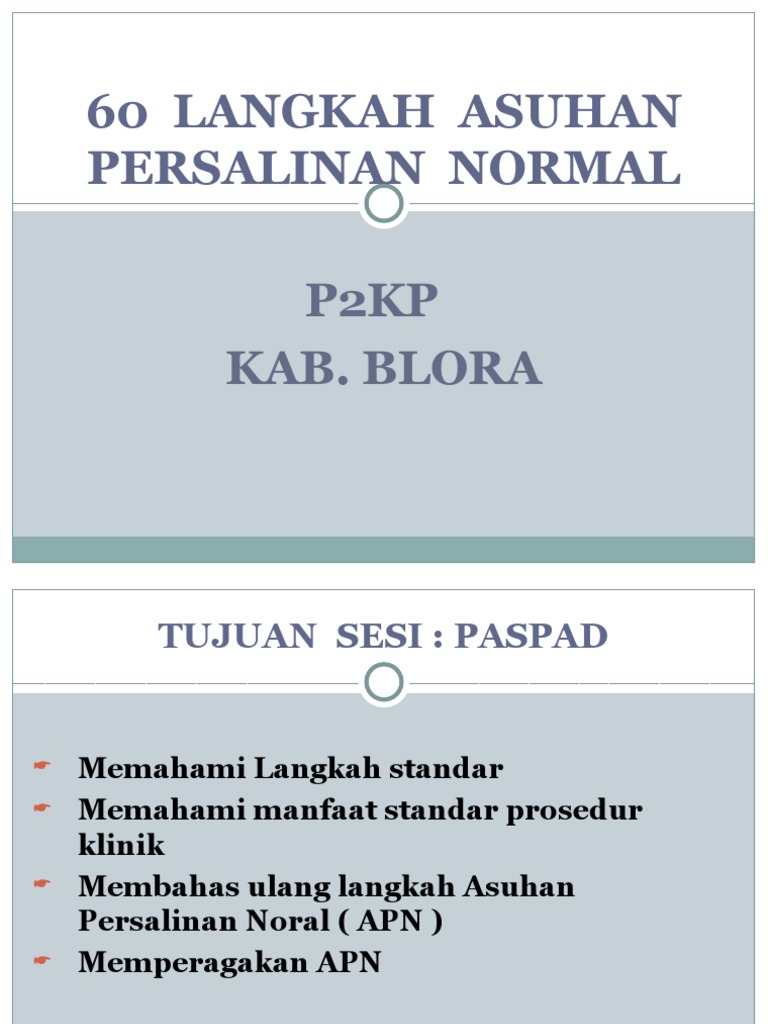 60 Langkah Asuhan Persalinan Normal | PDF