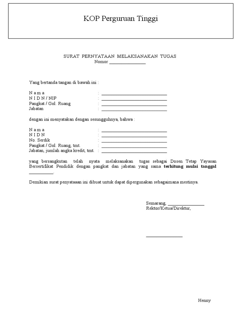 Contoh SPMT Mutasi | PDF