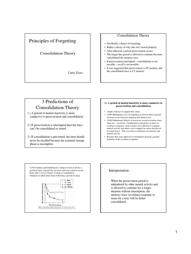 Consolidation Theory of Forgetting | PDF | Amnesia | Memory