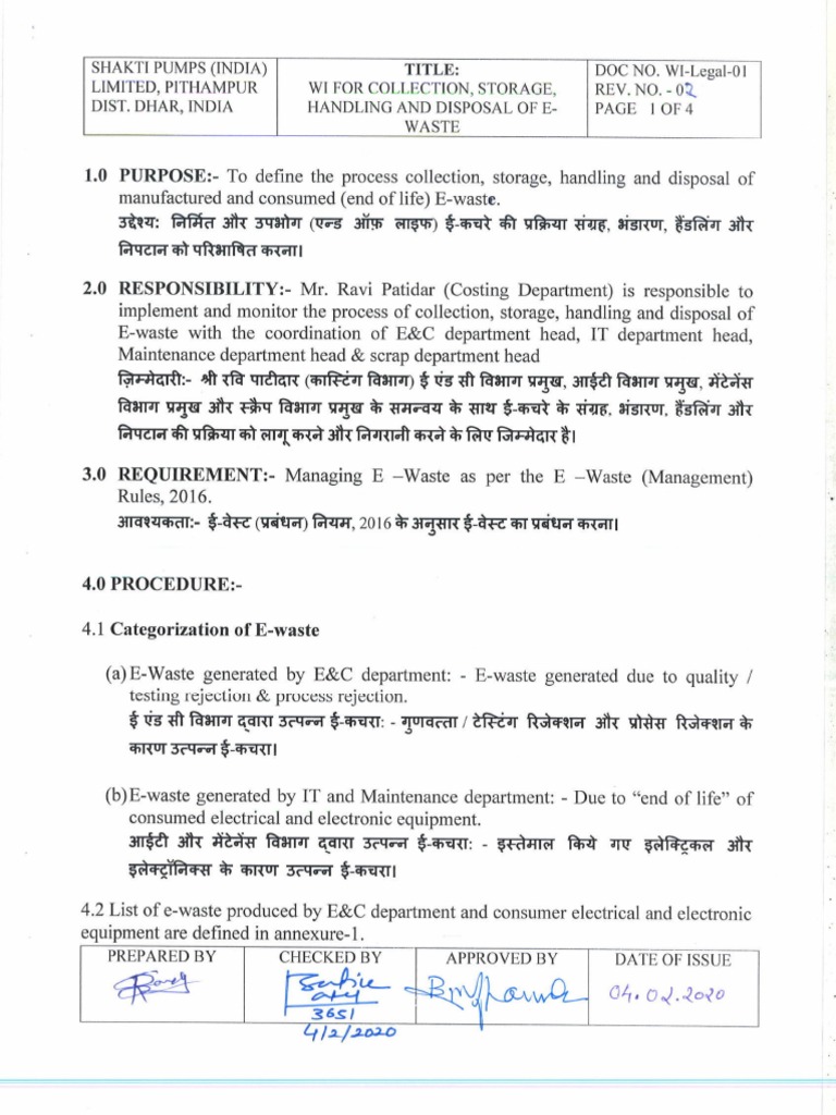 Waste Management SOP | PDF