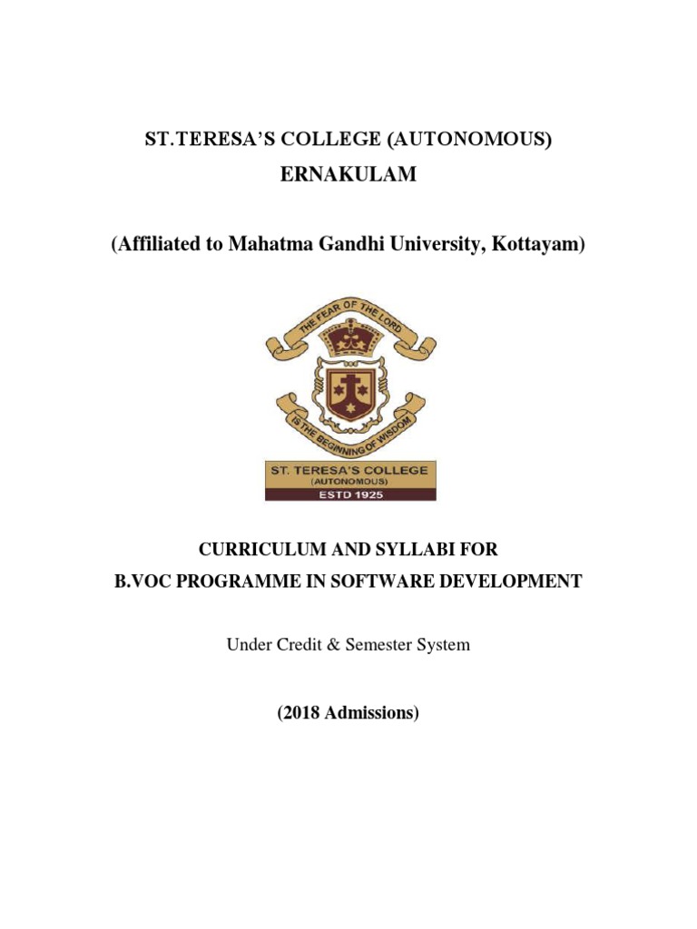 B.Voc Software Development Syllabus 2018 | PDF | Programmer | Outsourcing