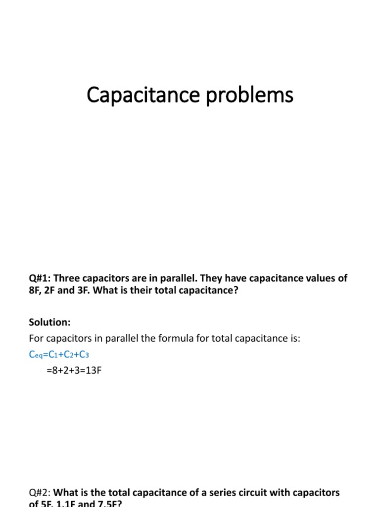 Capacitance Problems | PDF