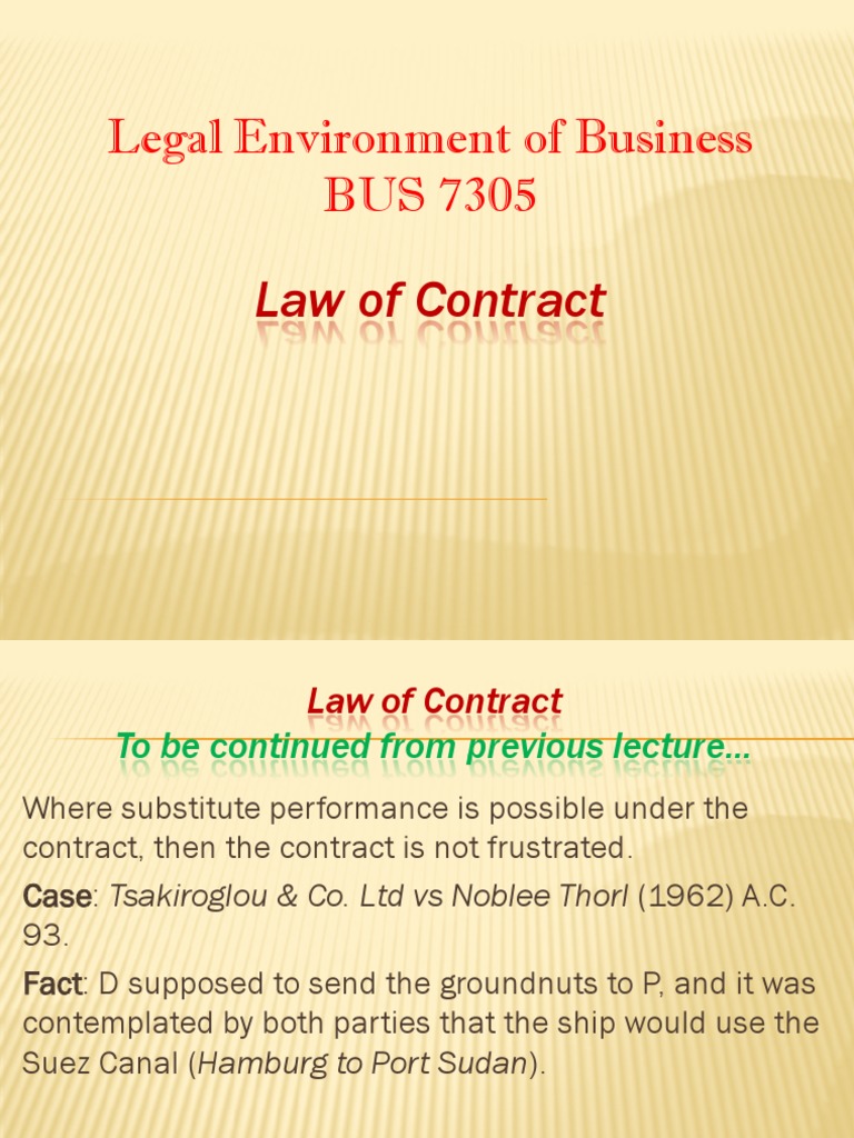 Lecture 7 LegalEnvironmentofBusiness | PDF | Breach Of Contract | Legal ...