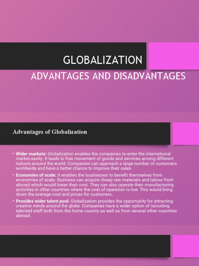 Globalization: Advantages and Disadvantages | PDF | Politics