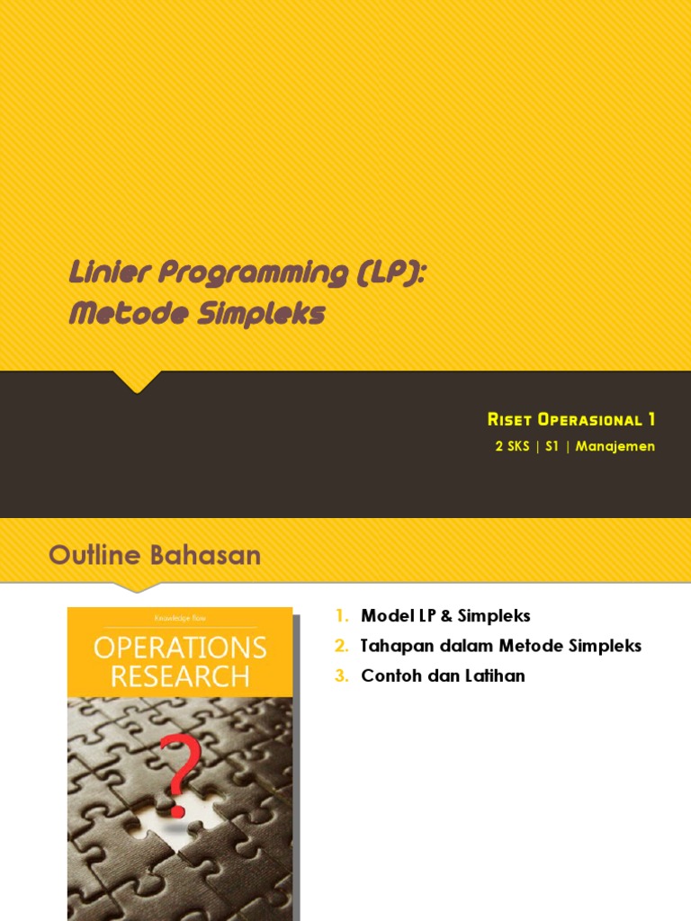1 - 2. LP Dengan Metode Simpleks | PDF