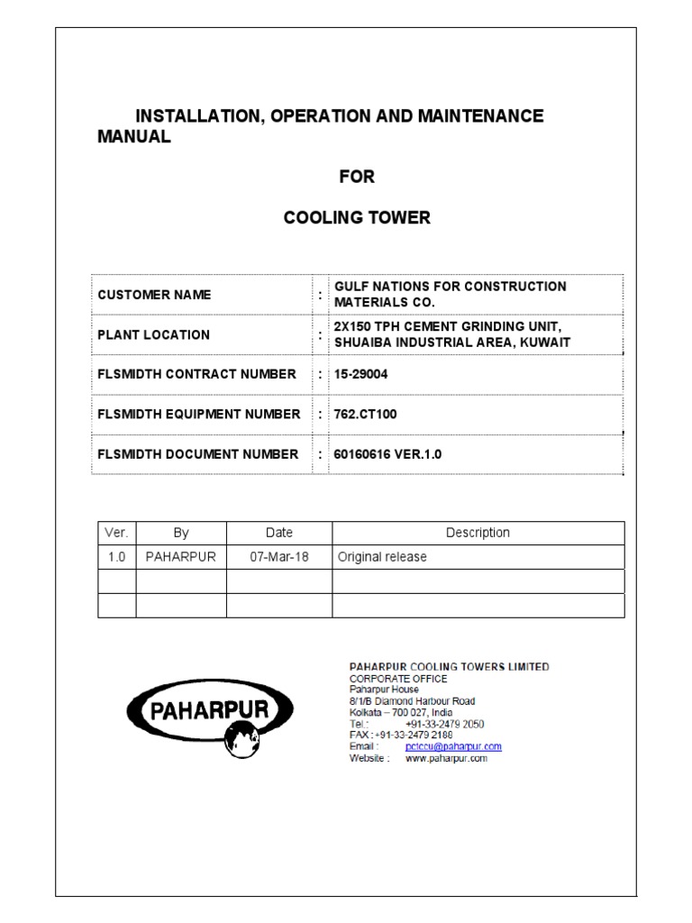Cooling Tower | PDF | Nut (Hardware) | Washer (Hardware)
