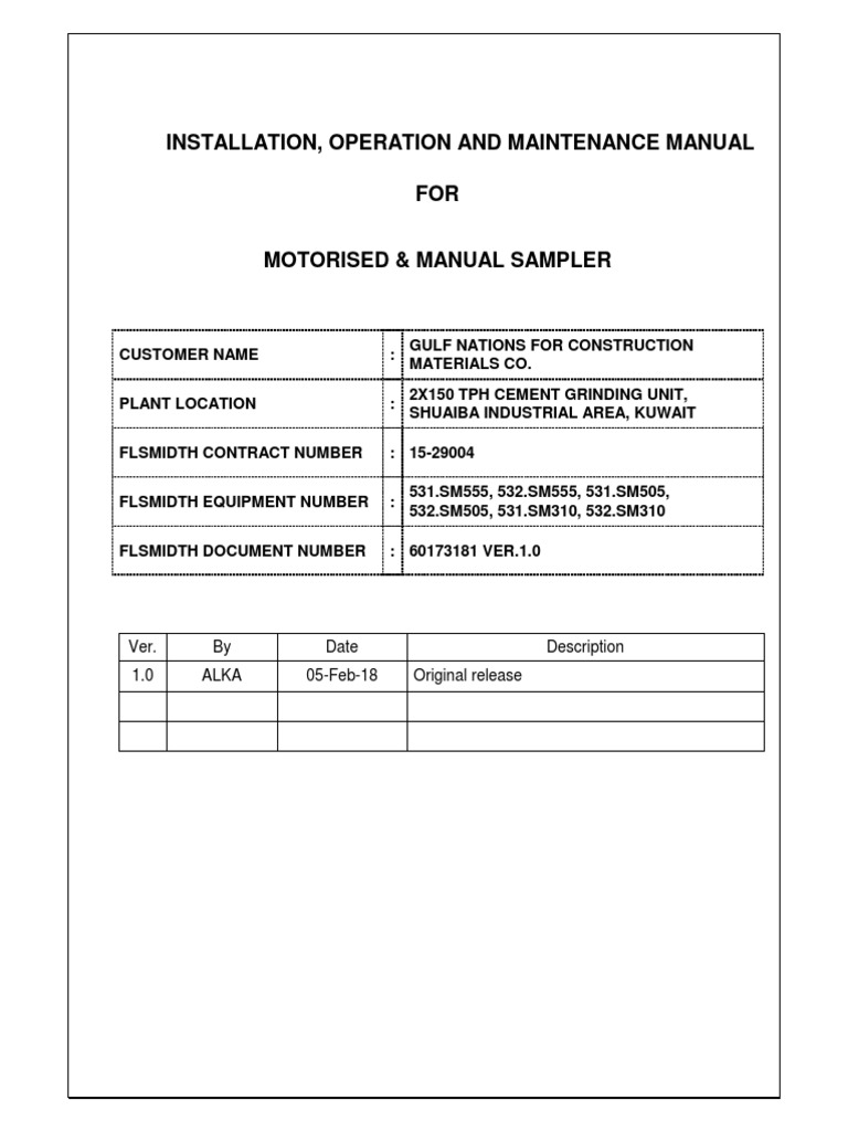 Sampler - Manual & Motorized | PDF | Technology & Engineering