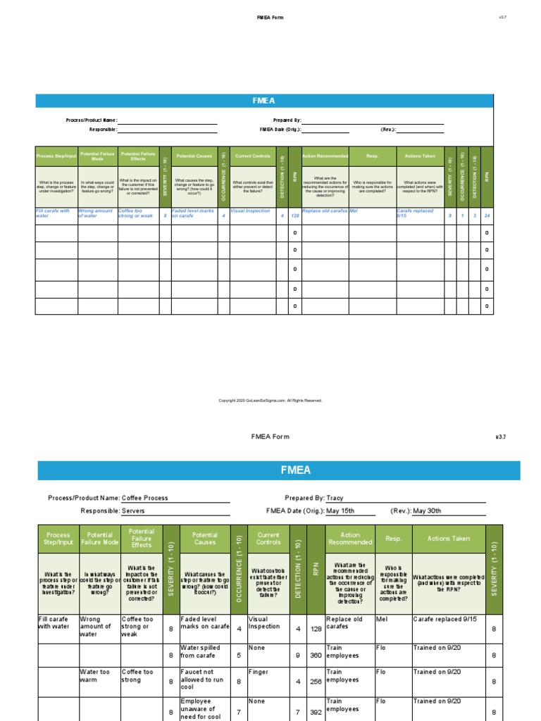 Process/Product Name: Prepared By: Responsible: FMEA Date (Orig ...