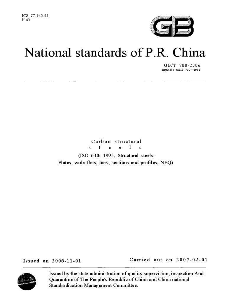 GB Carbon Structural Steel | PDF | Alloy | Steel