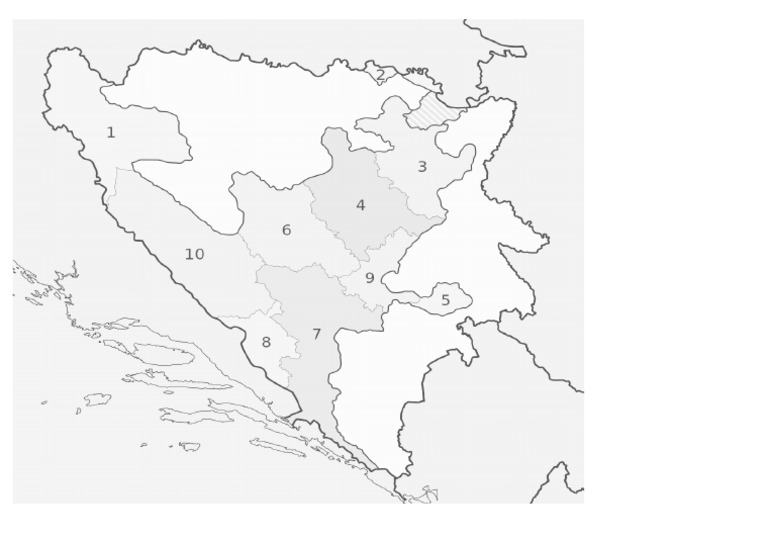 Slijepa Karta BiH - Kantoni | PDF