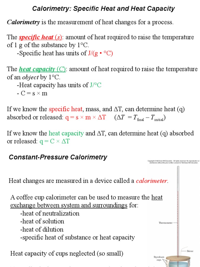2-1 Calorimetry | PDF | Calorimetry | Heat