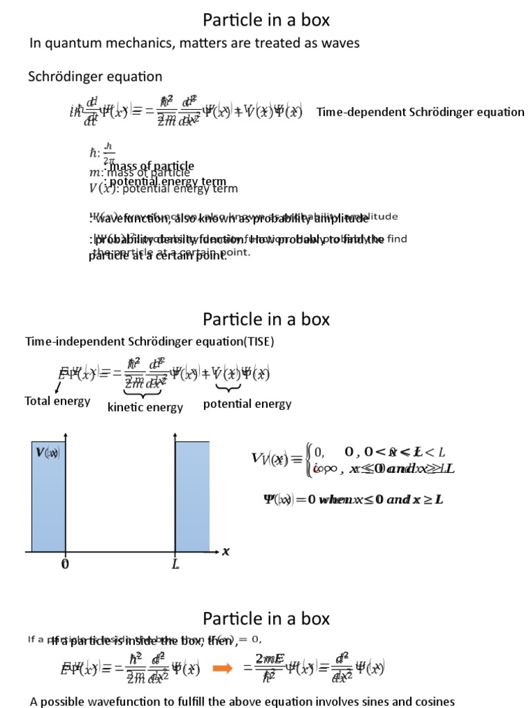 3-3 Particle in A Box | PDF | Schrödinger Equation | Wave Function