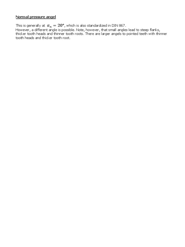 05 Normal Pressure Angle | PDF