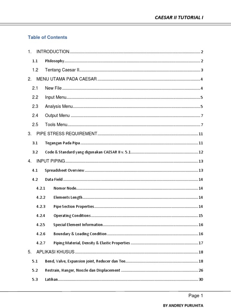 Caesar II Tutorial-I | PDF