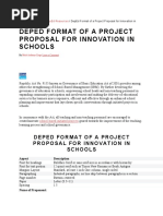 DepEd Format of A Project Proposal For Innovation in Schools | PDF ...