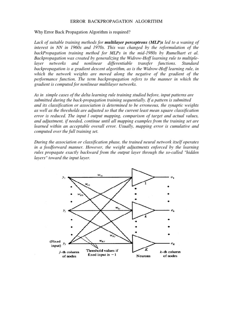 Error Back Propagation Algorithm | PDF | Mathematical Analysis | Applied Mathematics