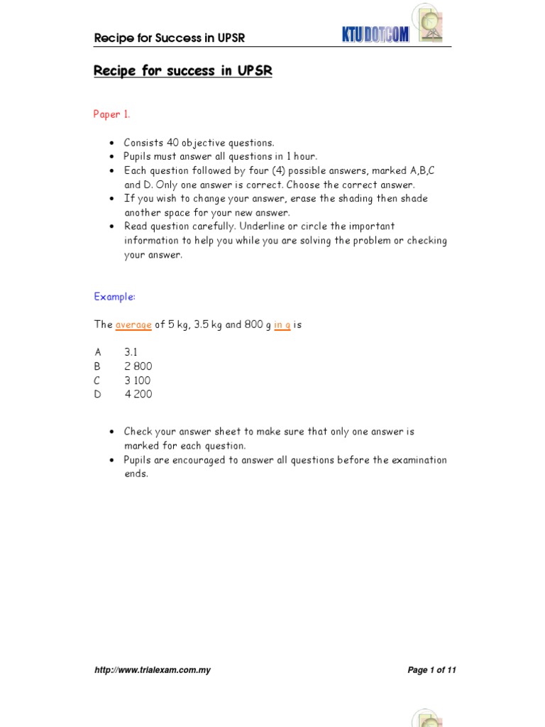 Upsr Math.... | PDF | Litre | Fraction (Mathematics)