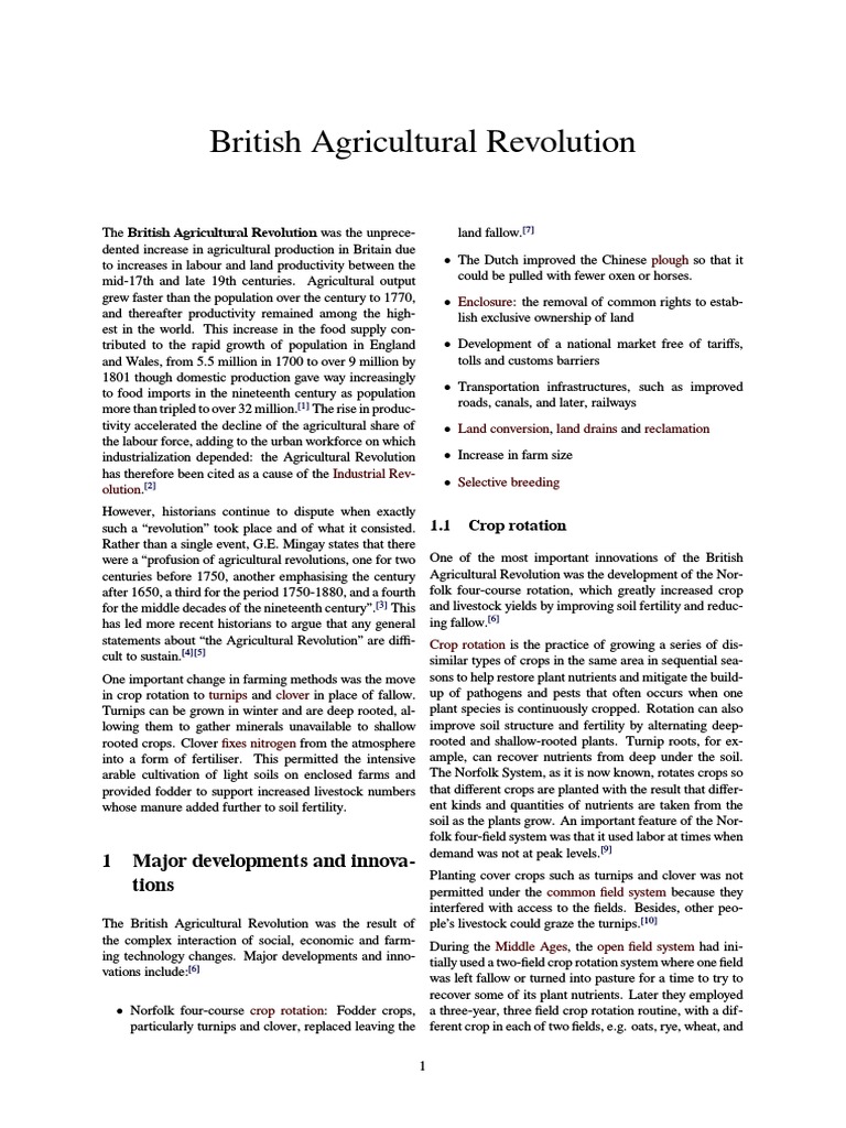 British Agricultural Revolution | PDF | Crop Rotation | Agriculture