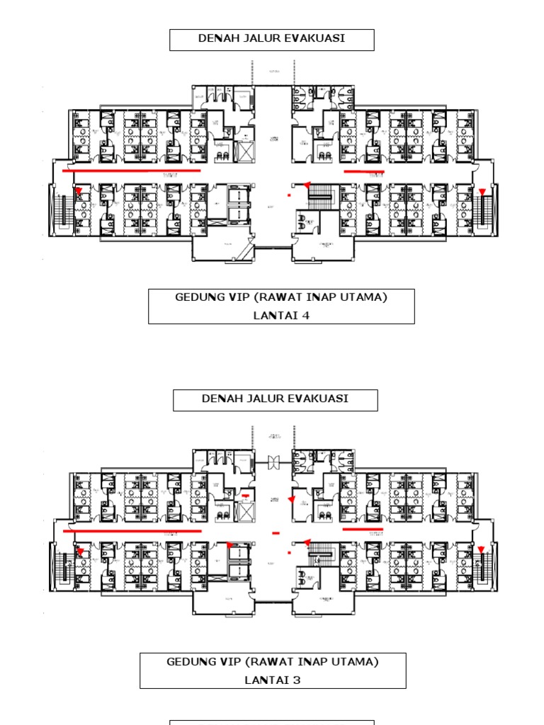 Denah Jalur Evakuasi Gedung VIP | PDF