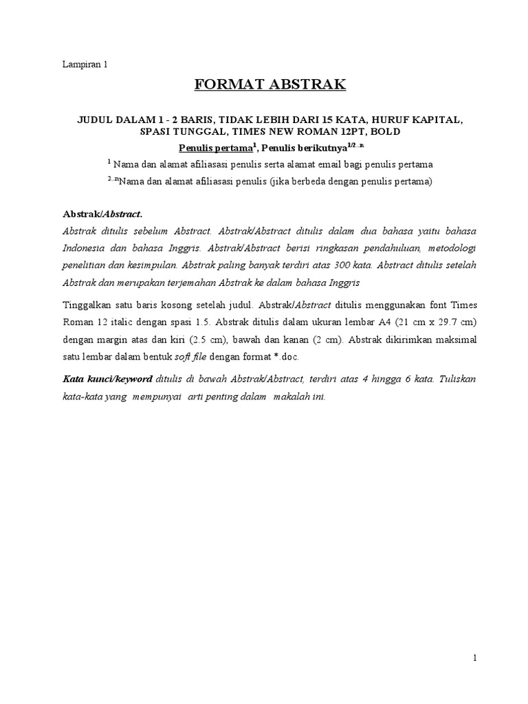 Format Penulisan Abstrak dan Full Paper | PDF | Kajian Bahasa Asing