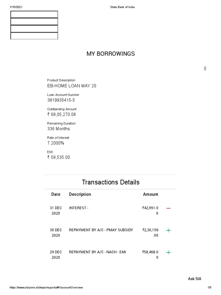 SBI Loan Account Statement | PDF | Interest | Monetary Economics
