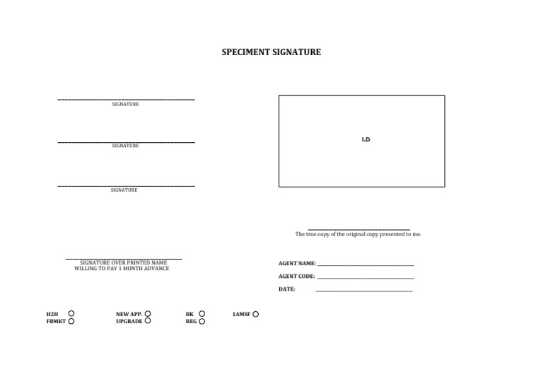 Speciment Signature | PDF