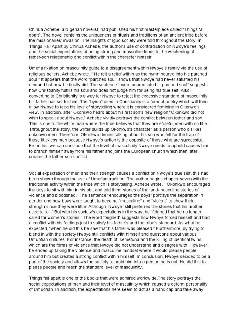 English Final Assessment Things Fall Apart by Praewa | PDF | Human Nature