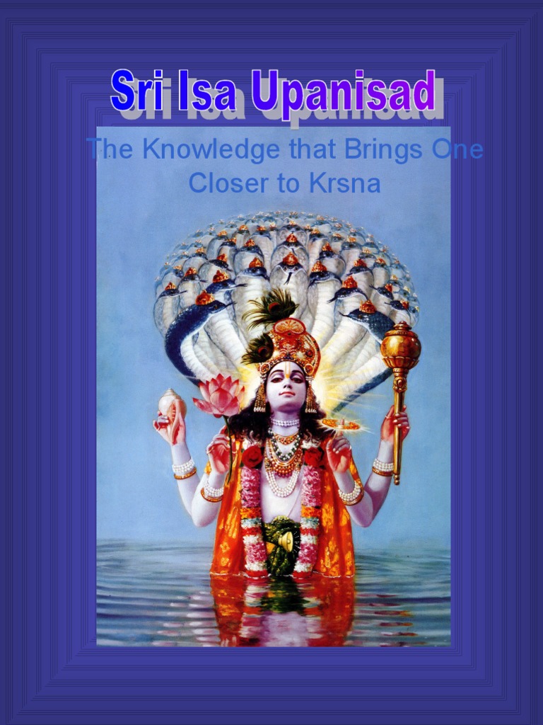 Sri Isa Upanisad Projection | PDF | Vedas | Hindu Texts