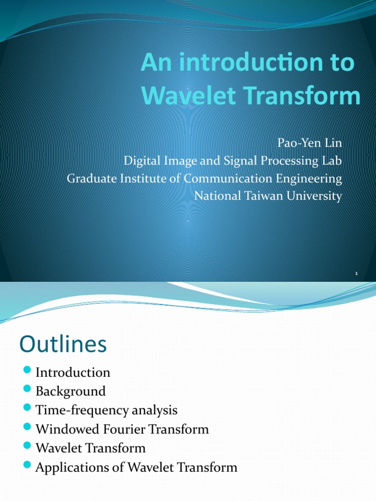 An Introduction To Wavelet Transform | PDF | Wavelet | Harmonic Analysis