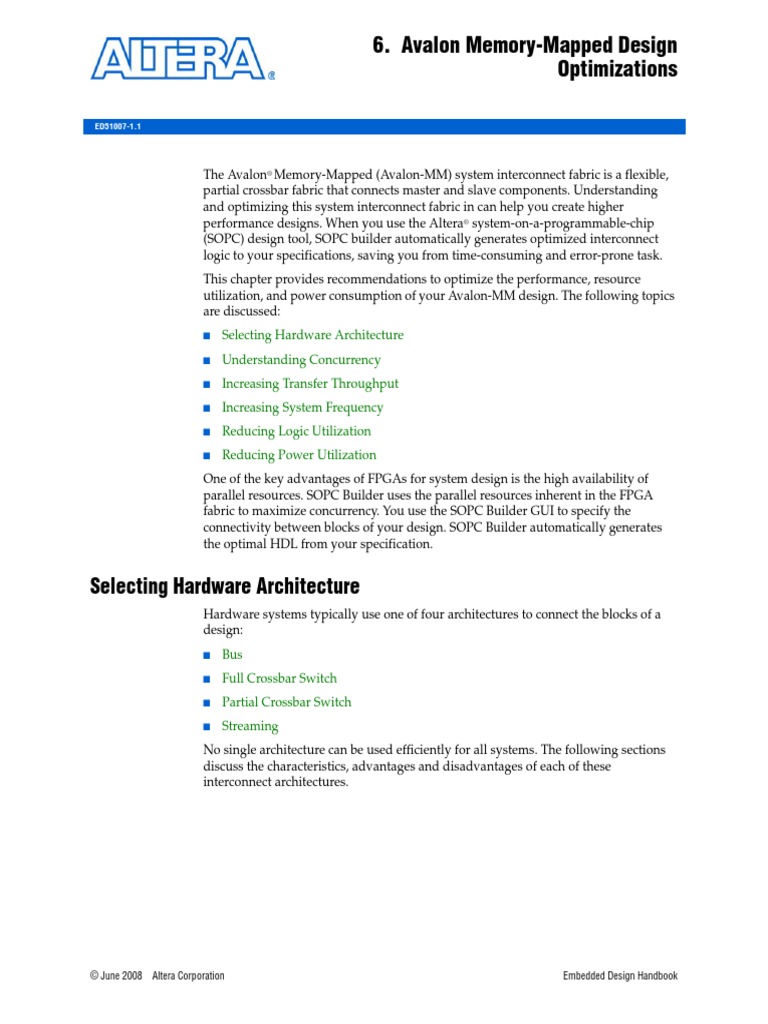 Avalon Memory Mapped Design Opti Miz Ations | PDF | Field Programmable ...