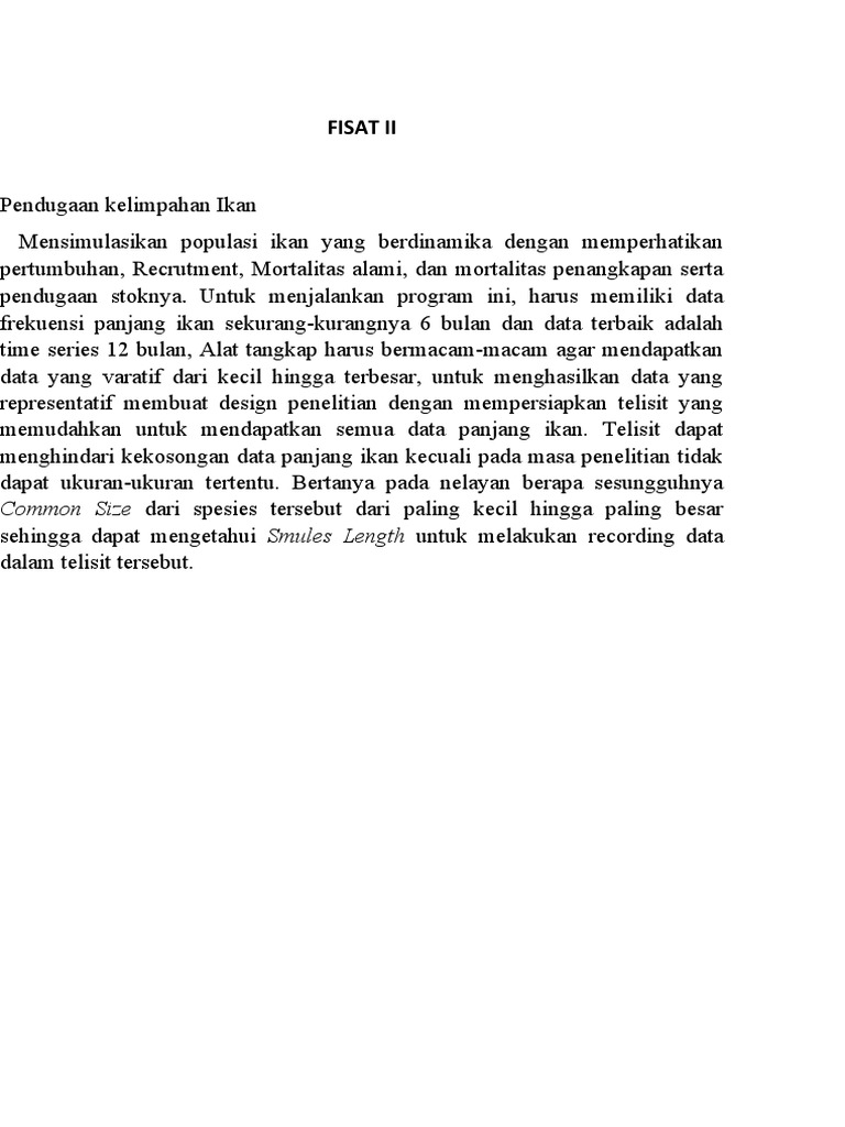 Pendugaan Kelimpahan Ikan FISAT II | PDF
