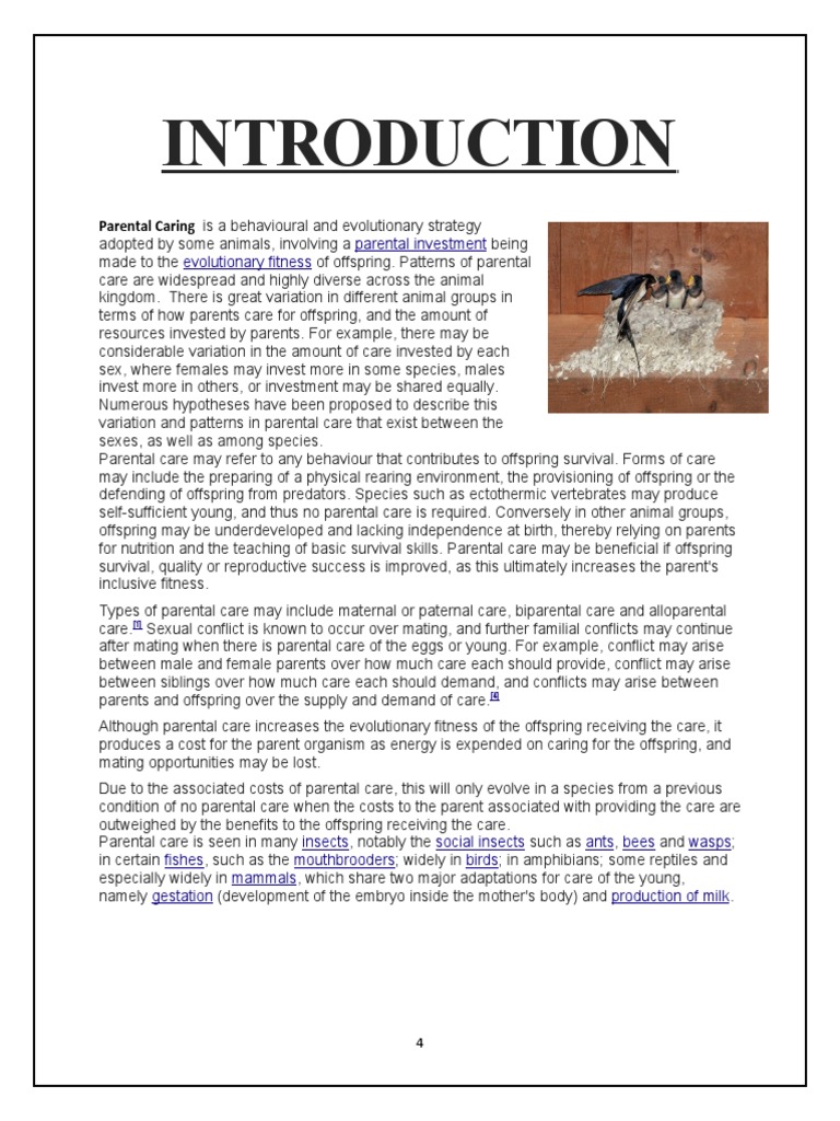 Parental Investment Evolutionary Fitness | PDF | Wellness | Science ...