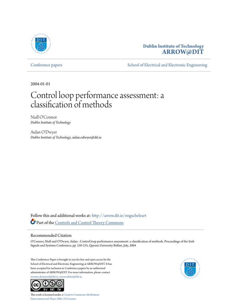 Control Loop Performance Assessment: A Classification of Methods | PDF | Control Theory ...