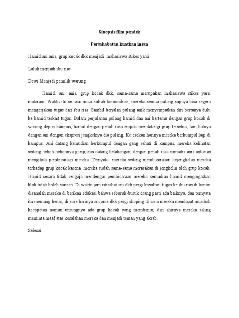Sinopsis Film Pendek | PDF