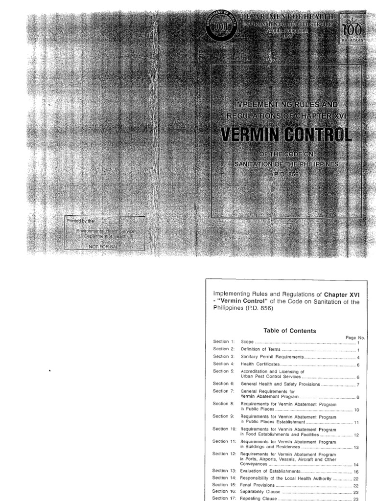Chapter 16 Vermin Control | PDF
