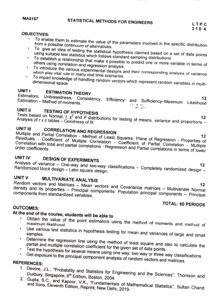 Statistical Methods for Engineers | PDF | Correlation And Dependence | Statistics