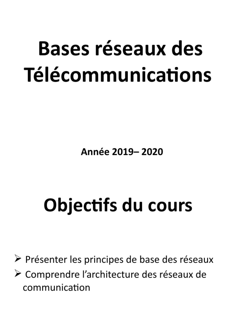 Bases Réseaux Des Télécommunications | PDF | Modèle OSI | Suite des ...