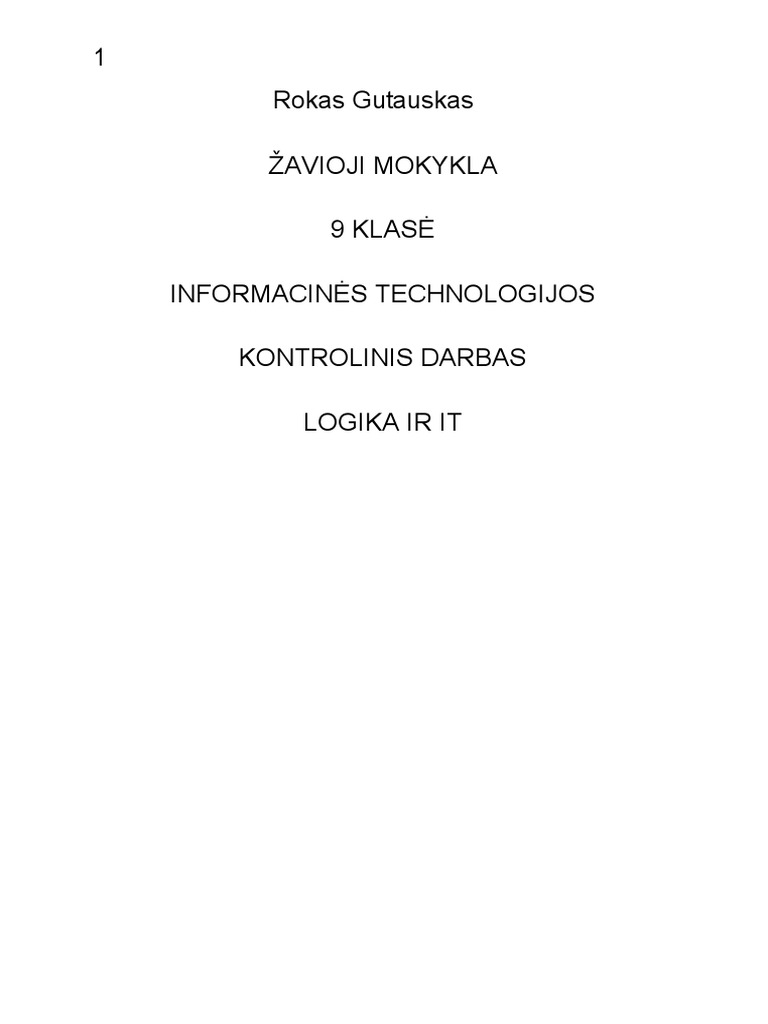 Motiejus Simonaitis 9b Diagnostine Uzduotis | PDF