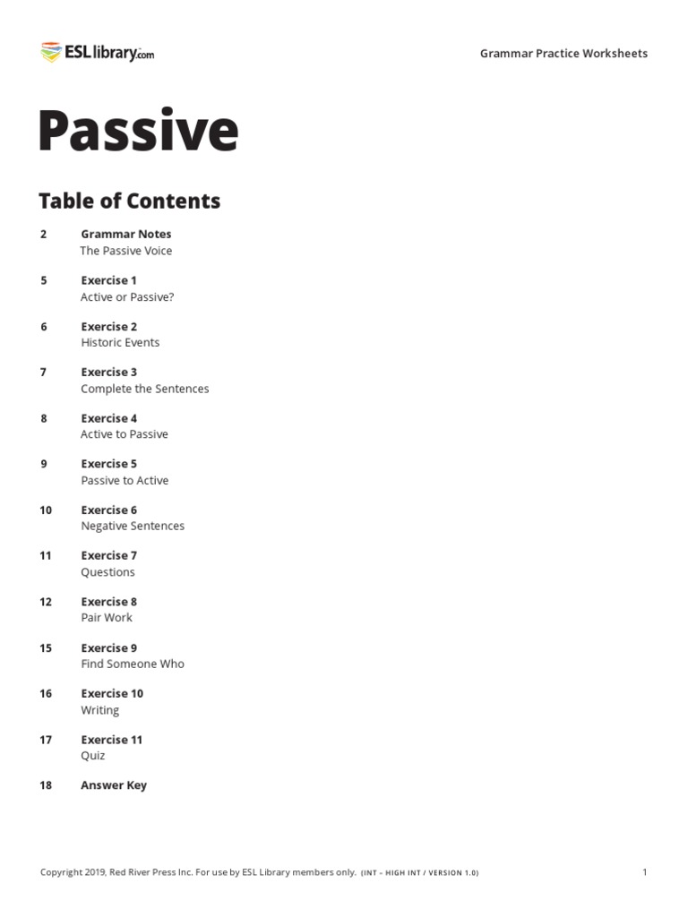 Passive - ESL Library | PDF | Verb | Language Mechanics
