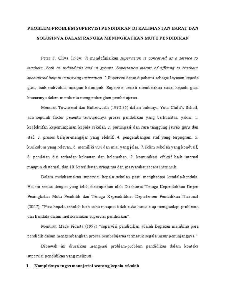 Identifikasi Masalah Supervisi Pendidikan | PDF | Karier & Perkembangan