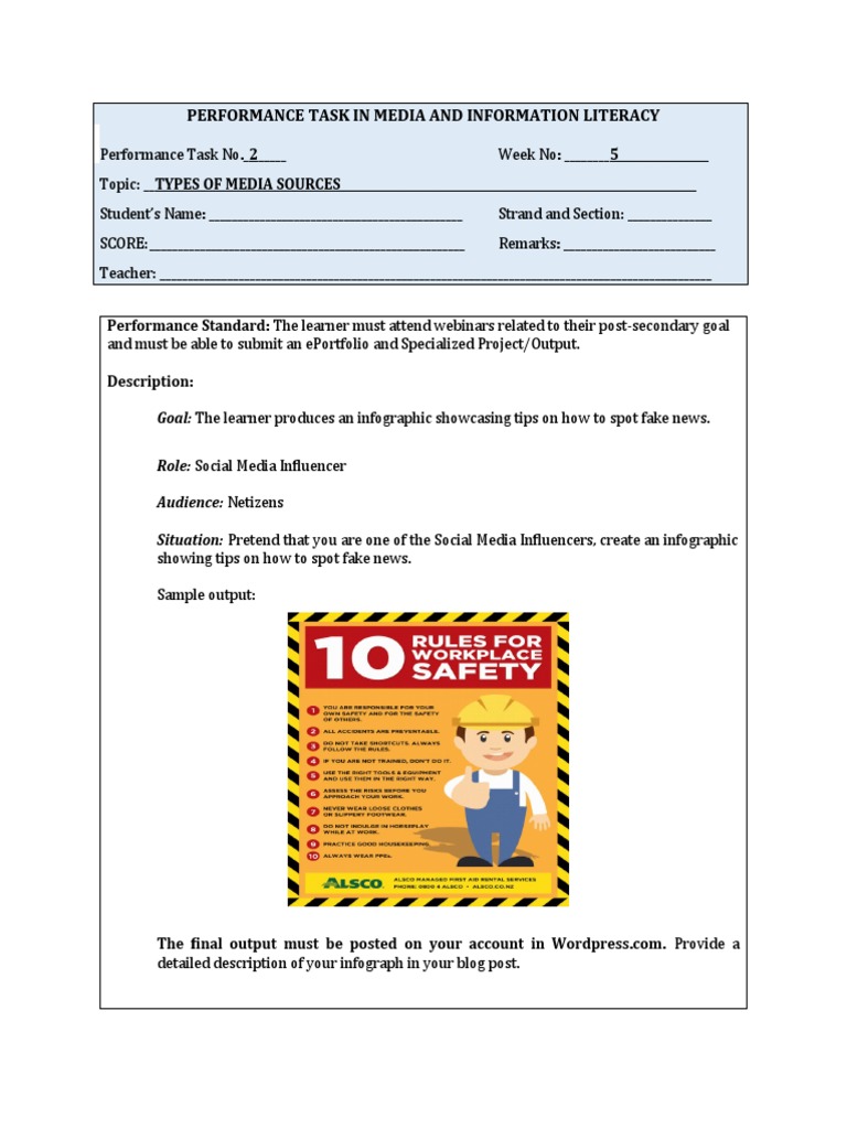 Performance Task in Media and Information Literacy | PDF | Behavior ...