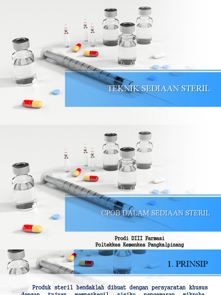 Aneks 1 Cpob 2018 Teknik Sediaan Steril PPT-1 | PDF