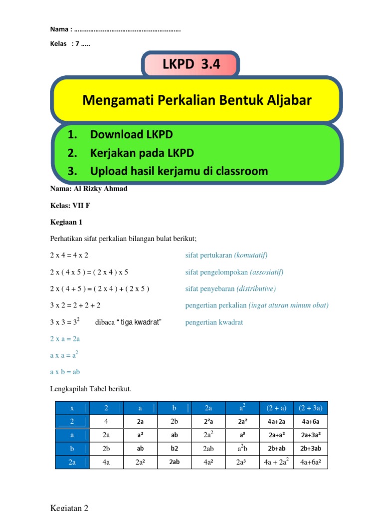 Al Rizky Ahmad LKPD 3.4 | PDF