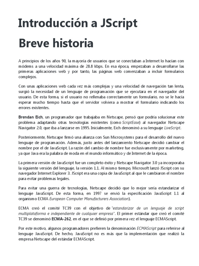 Introducción A JScript | PDF | Script Java | Edad de información