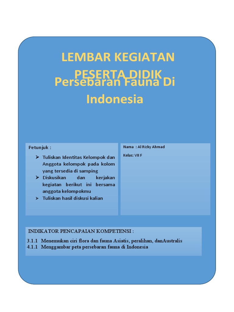 LKPD Flora Dan Fauna | PDF | Seni & Disiplin Bahasa | Sains & Matematika