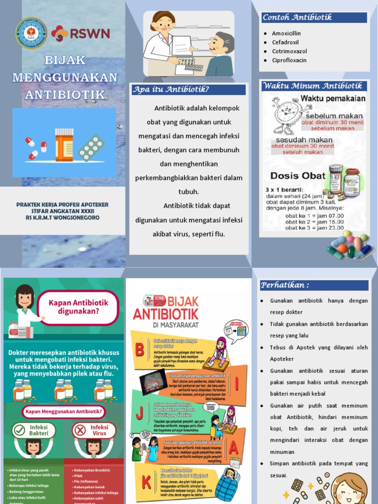 REVISI LEAFLET PKPA RS - Bijak Menggunakan Antibiotik | PDF
